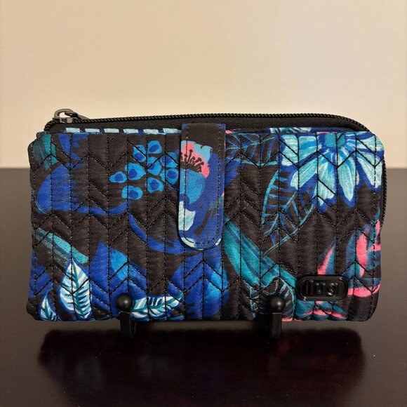 lug | Bags | Lug Resort Black Floral Nylon Tram Wallet | Poshmark